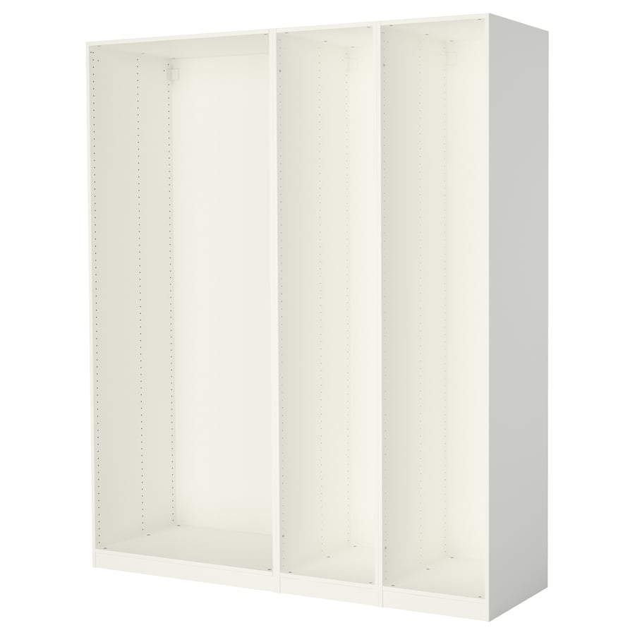 PAX 3 wardrobe frames, white, 200x58x236 cm - IKEA