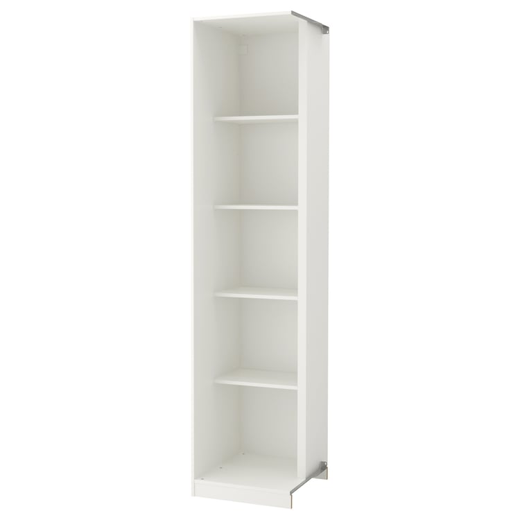PAX Add-on corner unit with 4 shelves, white, 53x58x236 cm - IKEA
