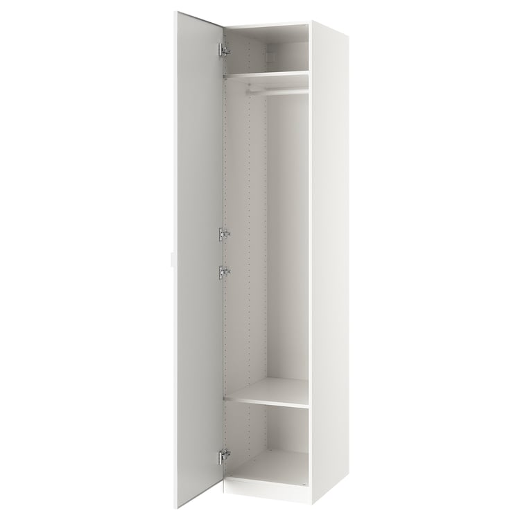 PAX / ÅHEIM wardrobe combination, white/mirror glass, 50x60x236 cm - IKEA