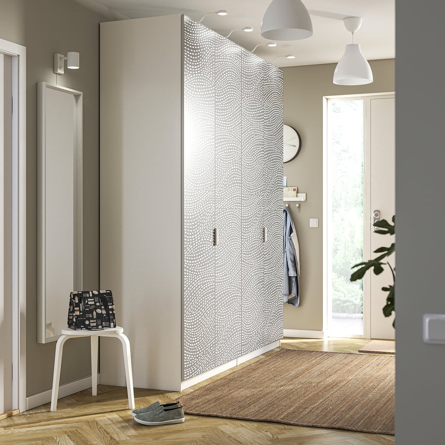 PAX / MISTUDDEN wardrobe combination, white/grey patterned, 200x60x236 ...