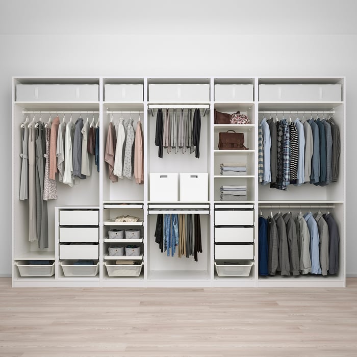PAX Fitted Walk in and Corner Wardrobes without Doors - IKEA