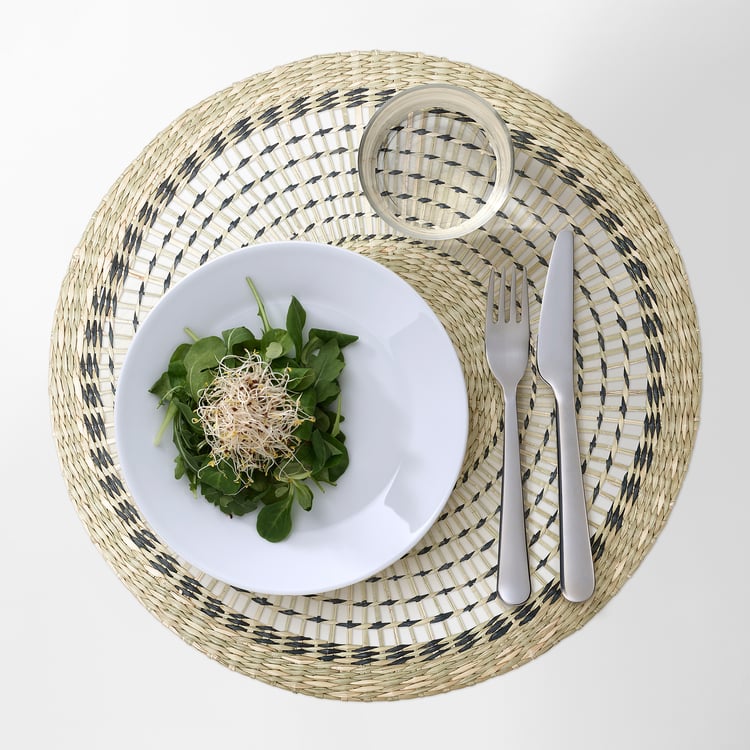 PENNFISK place mat, natural/sedge handmade, 37 cm - IKEA
