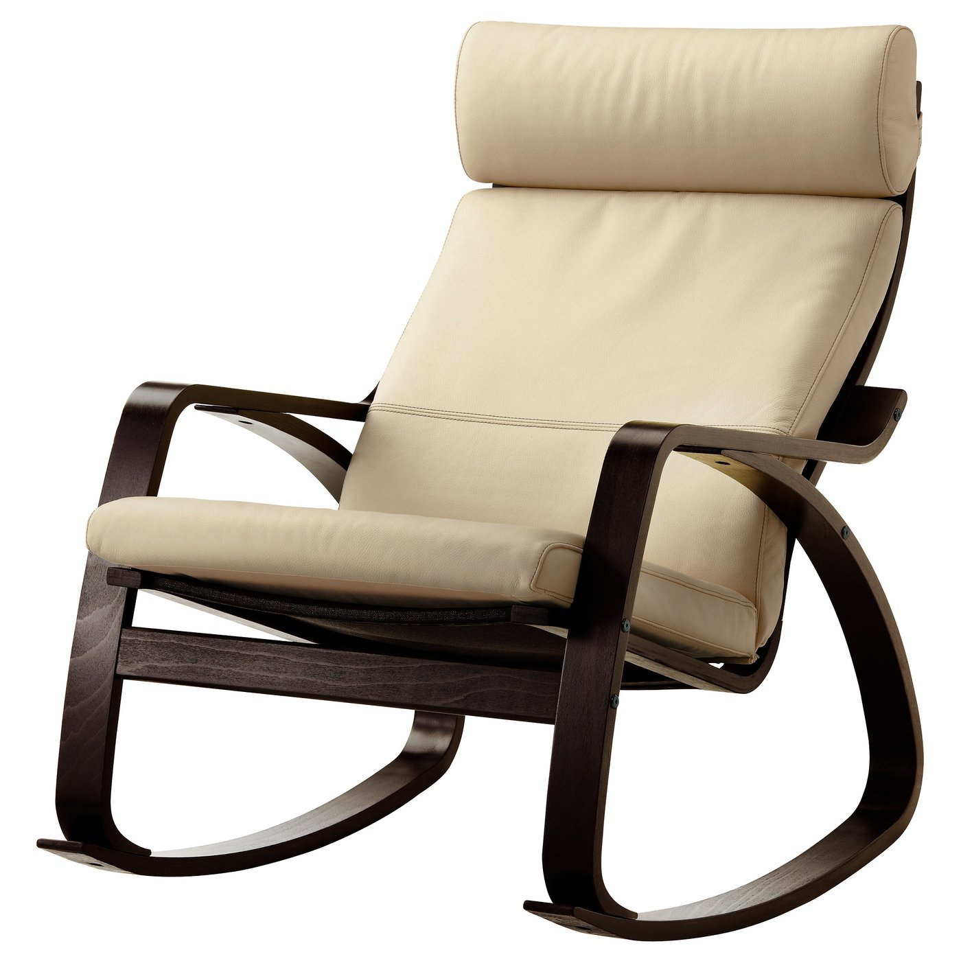 POÄNG rocking-chair, black-brown/Glose eggshell - IKEA