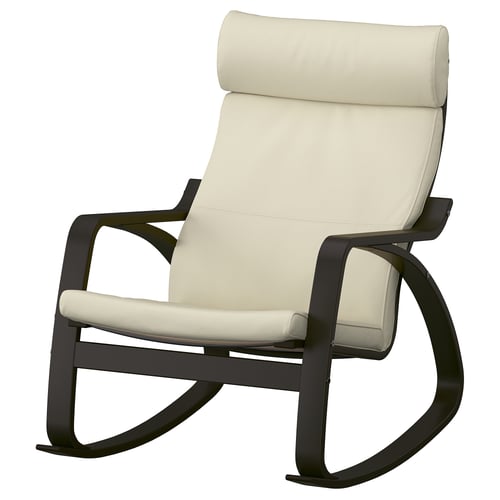 POÄNG rocking-chair, black-brown/Glose eggshell - IKEA