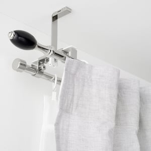 RÖNNSUMAK Double curtain rod set, silver-colour, 120-210 cm19 mm - IKEA