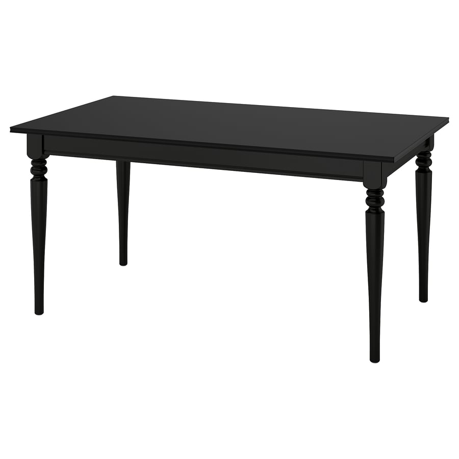 ROSENTORP extendable table, black, 155/215x87 cm - IKEA