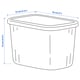 RYKTA storage box with lid, transparent grey-blue, 12x18x12 cm/1.5 l - IKEA
