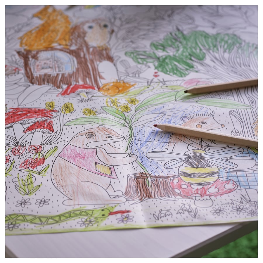 SKOGSDUVA colouring paper roll, enchanted forest, 10 m - IKEA