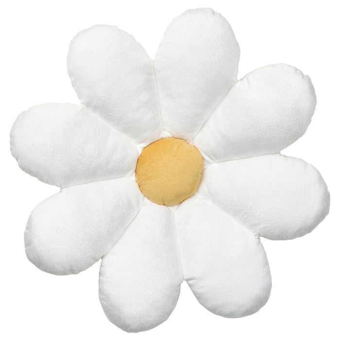SKOGSDUVA cushion, flower-shaped/white, 47x8 cm - IKEA