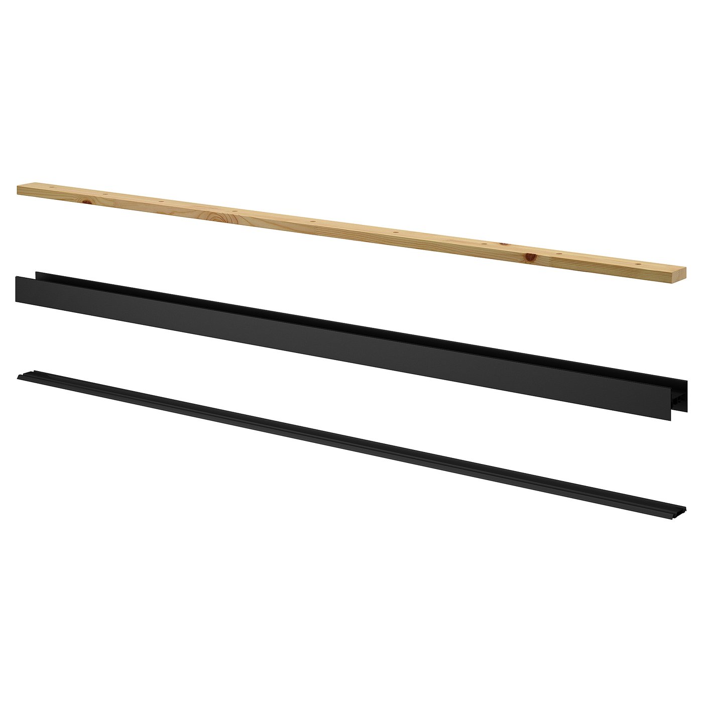 SKYTTA rail for sliding door frame, 2 tracks black - IKEA