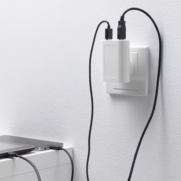 SMÅHAGEL 3-port USB charger, white - IKEA