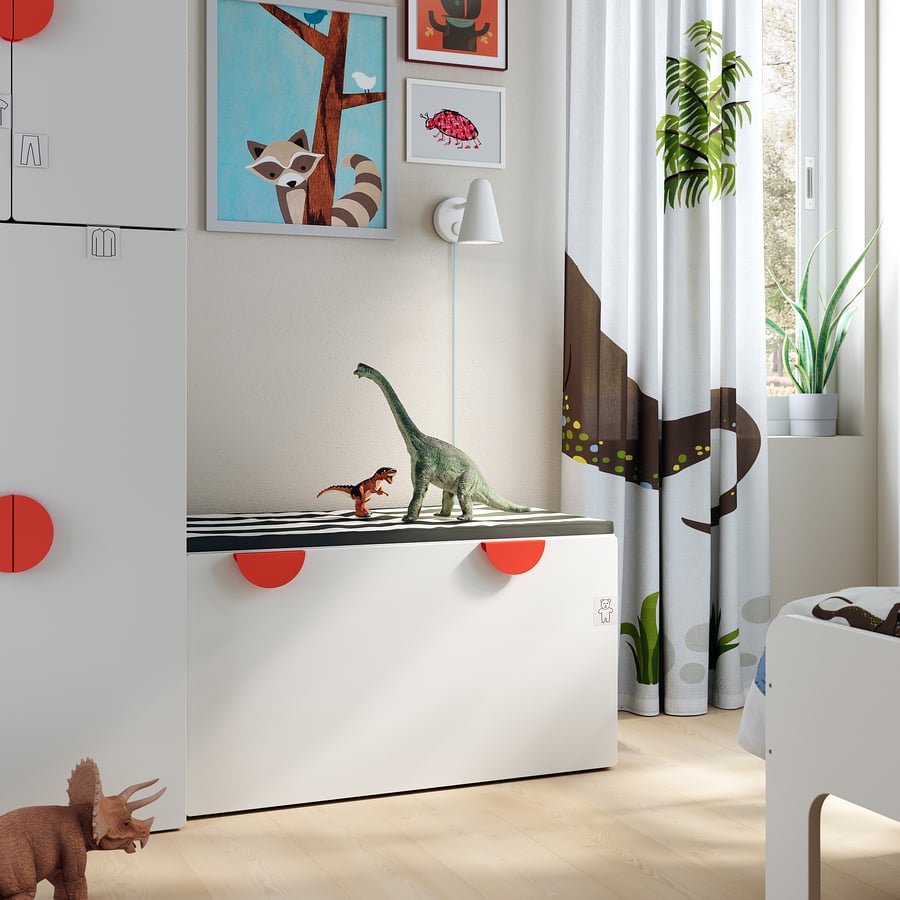 SMÅSTAD Bench with toy storage, white/white, 90x52x48 cm - IKEA
