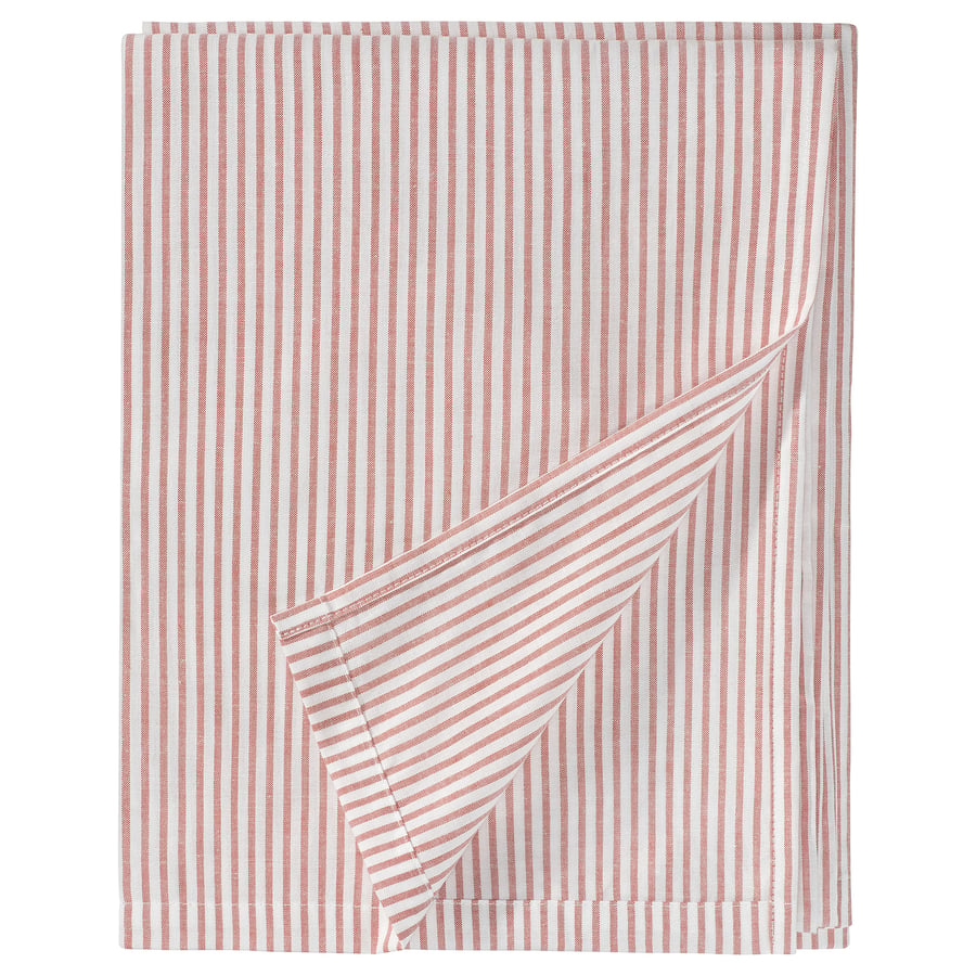 SOLFIBBLA flat sheet, white red/stripe, Double/Queen - IKEA