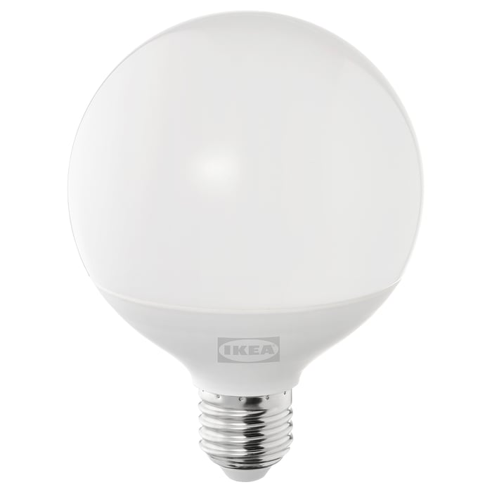 SOLHETTA LED bulb E27 1055 lumen, dimmable/globe opal white, 95 mm - IKEA