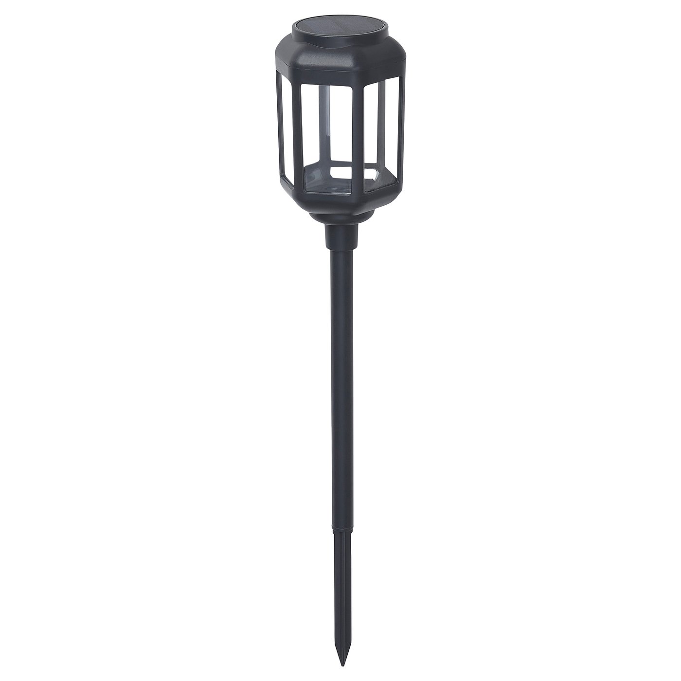 SOLVINDEN LED solar-powered ground stick, outdoor/clear black - IKEA