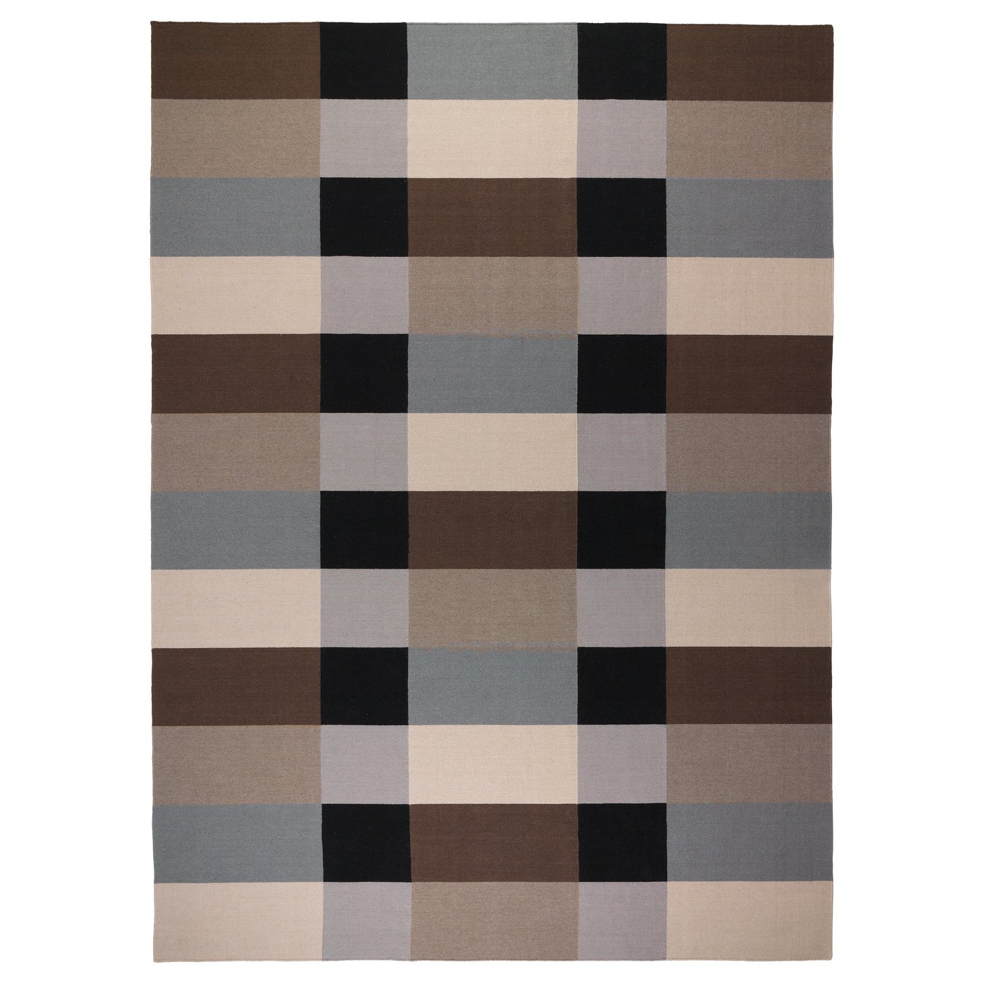 STOCKHOLM rug, flatwoven, handmade/chequered brown, 250x350 cm - IKEA