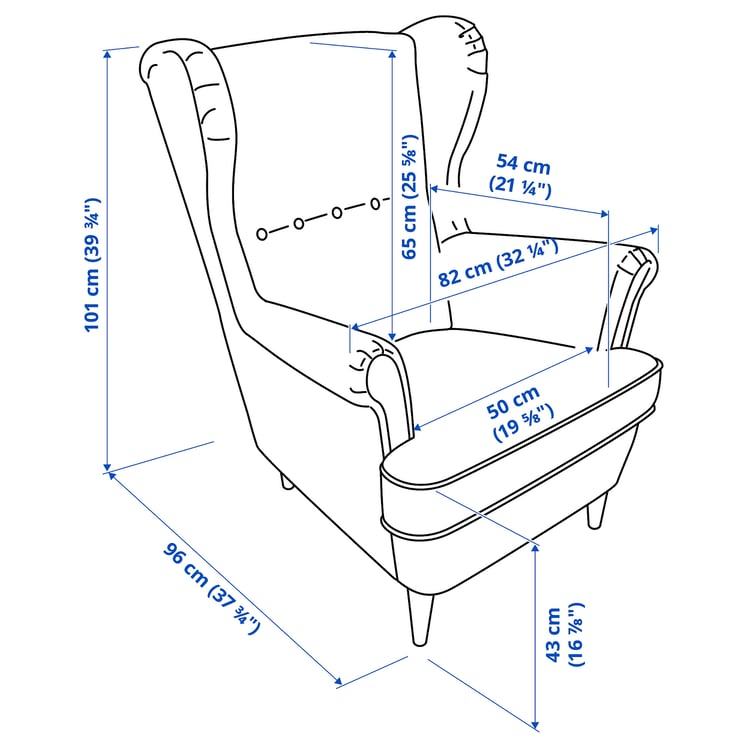 STRANDMON Wing chair, Nordvalla dark grey - IKEA