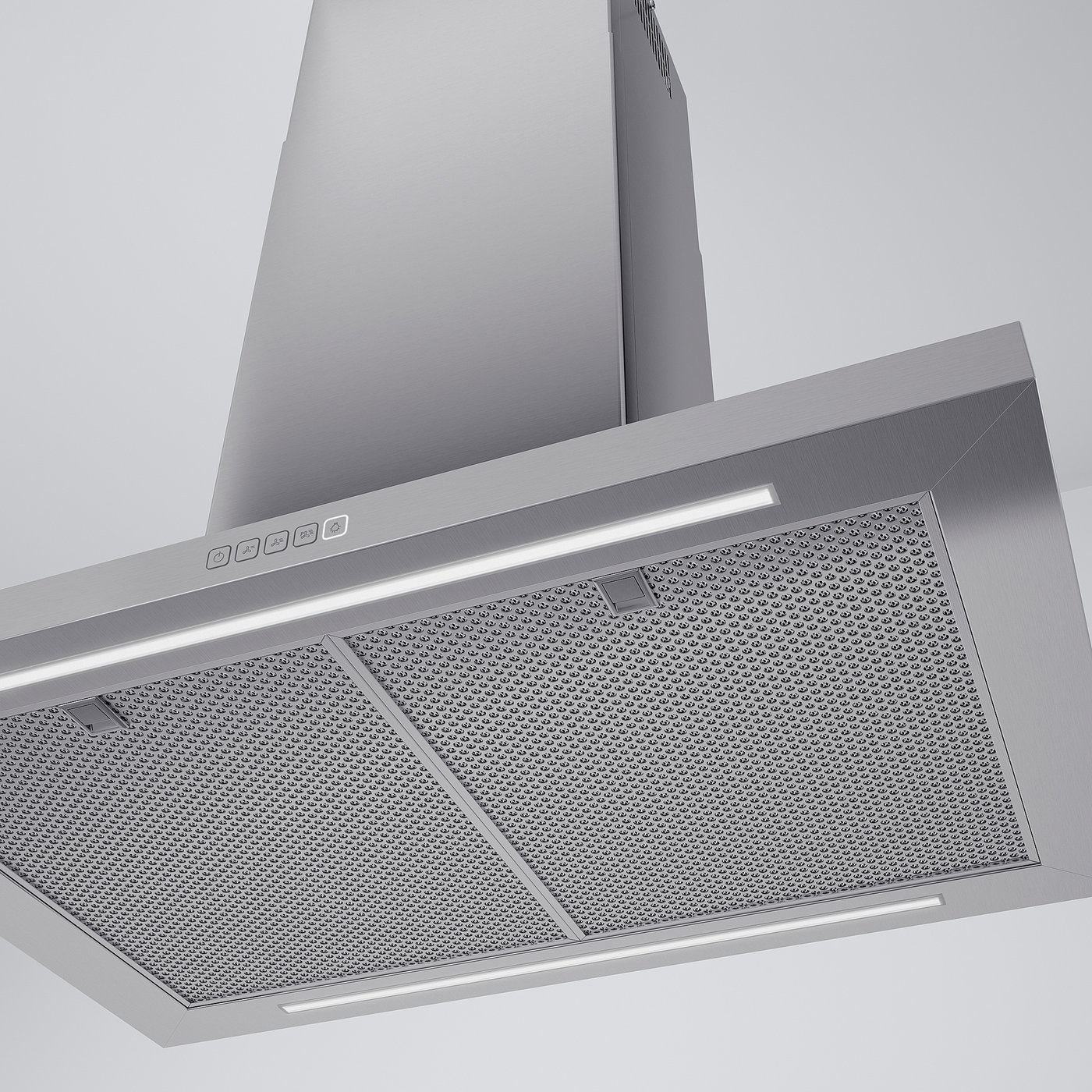 SVÄVANDE Ceiling-mounted extractor hood, stainless steel - IKEA