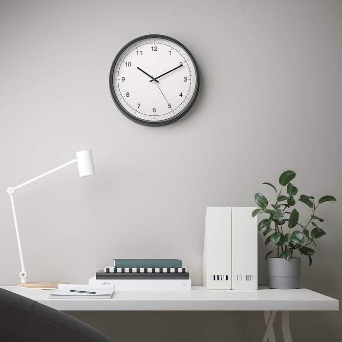 TAGGAD wall clock, white/grey, 38 cm - IKEA