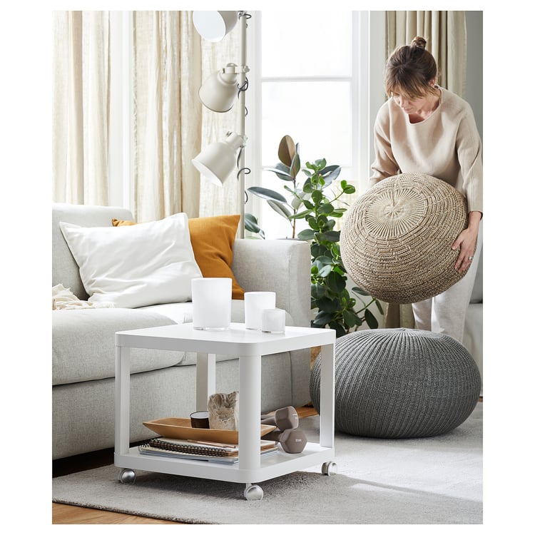 TINGBY Side table on castors, white, 50x50 cm - IKEA