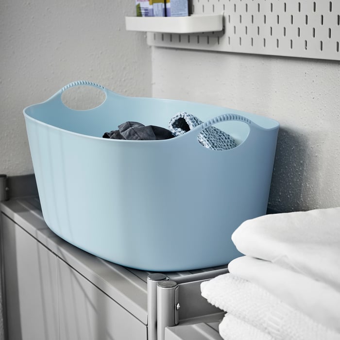 TORKIS flexi laundry basket, in-/outdoor, pale blue, 35 l - IKEA