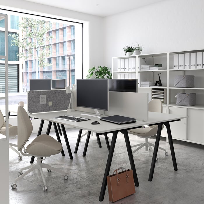 TROTTEN desk, white/anthracite, 140x80 cm - IKEA