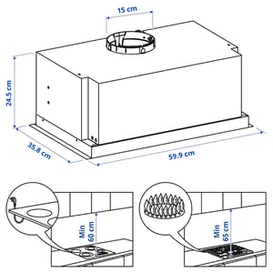 UNDERVERK Built-in extractor hood, stainless steel - Get it here - IKEA