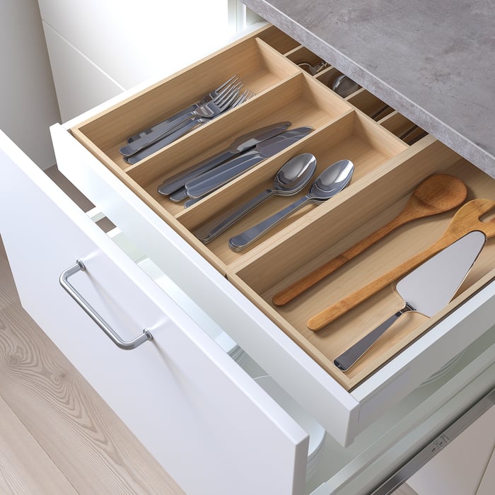 UPPDATERA cutlery tray/utensil tray, light bamboo, 52x50 cm - IKEA
