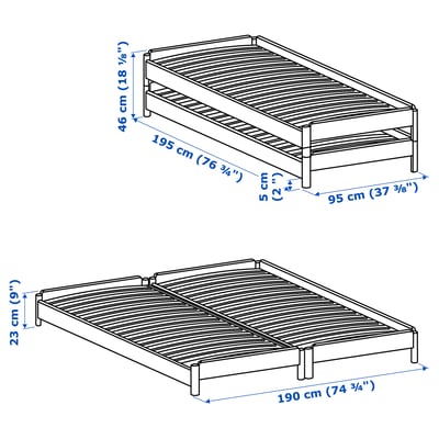 UTÅKER Stackable bed, pine, Single - IKEA