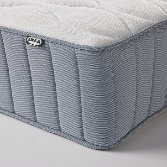 VÅGSTRANDA pocket sprung mattress, firm/light blue, Queen - IKEA