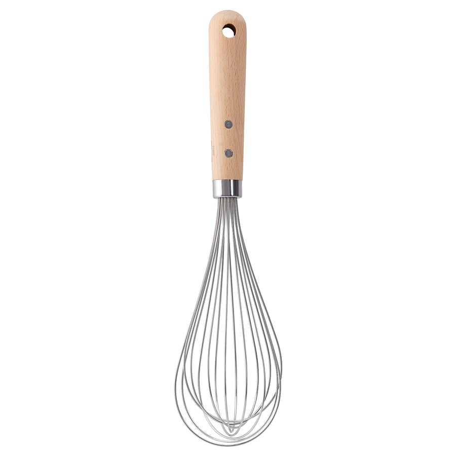 VARDAGEN balloon whisk, stainless steel/beech, 30 cm - IKEA