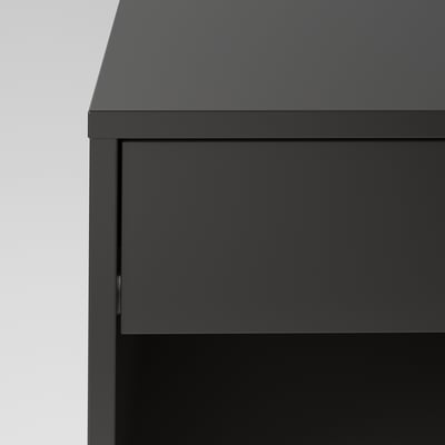 VIKHAMMER Bedside table, black, 60x39 cm - IKEA