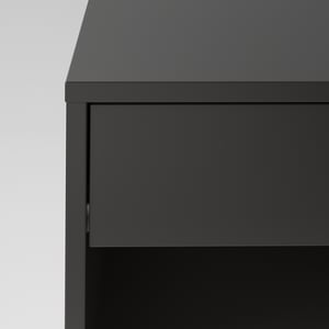 VIKHAMMER Bedside table, black, 40x39 cm - IKEA