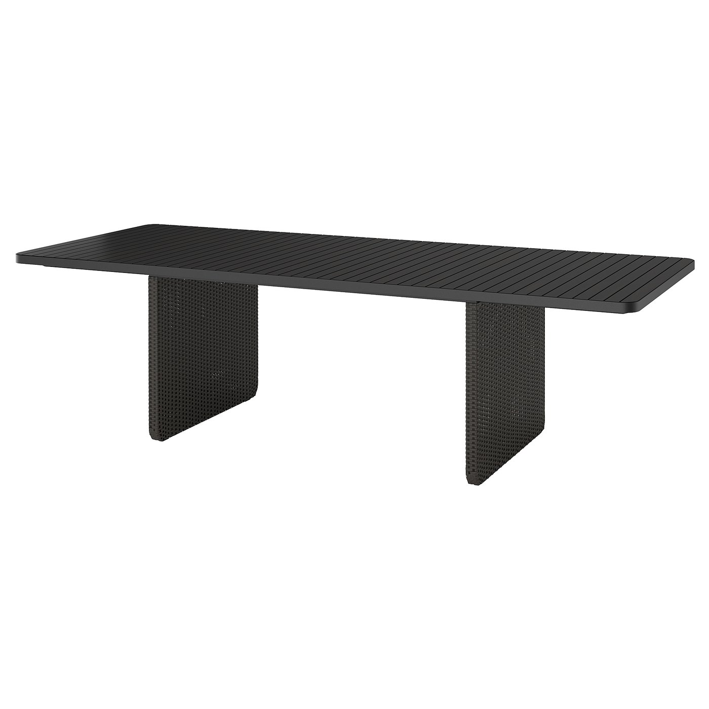 VITTSKÄR table, plastic rattan outdoor/dark grey, 264x96 cm - IKEA