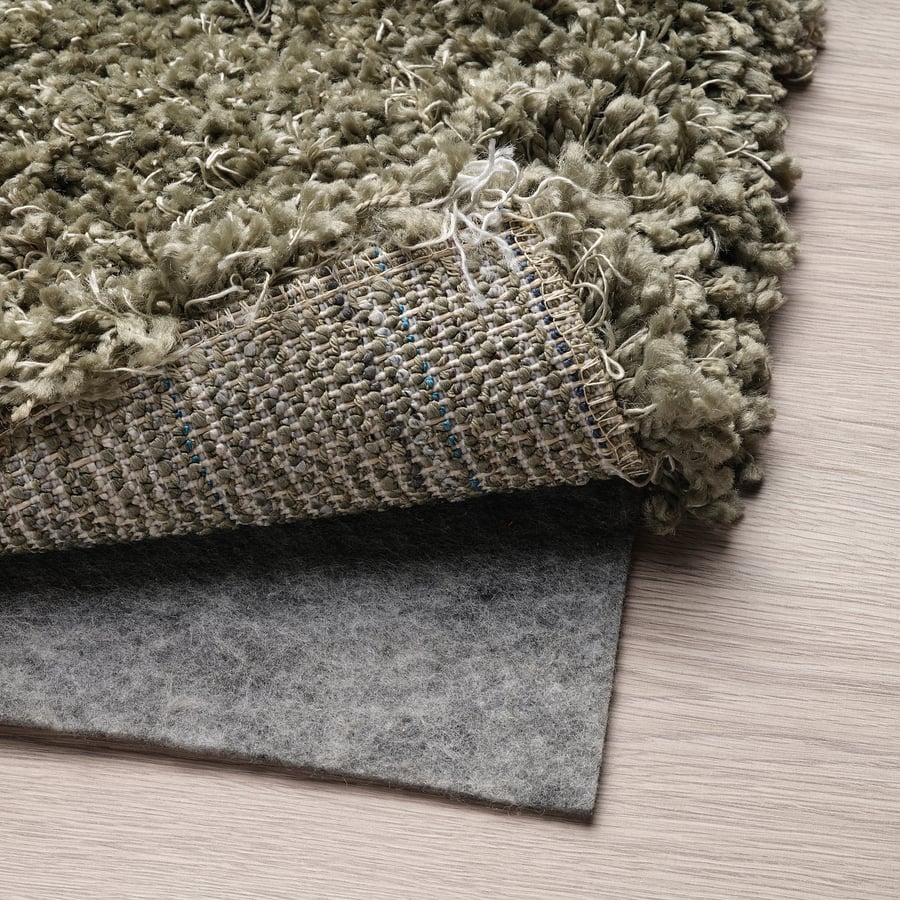VOLLERSLEV rug, high pile, grey-green, 160x230 cm - IKEA