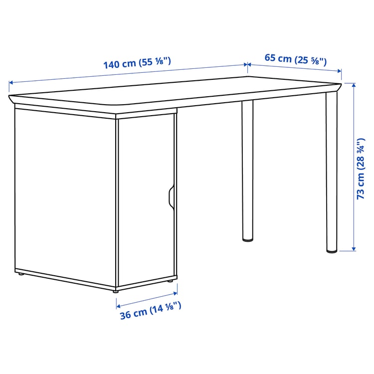 ANFALLARE / ALEX desk, bamboo/white, 140x65 cm - IKEA Belgium