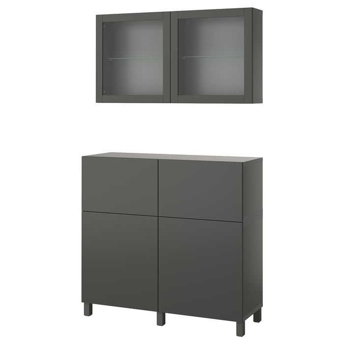 BESTÅ storage combination w doors/drawers, dark grey Lappviken/Stubbarp ...