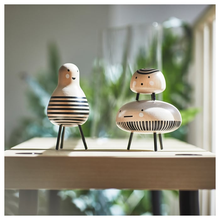 DVÄRGTALL decoration figure, set of 3, solid wood/black - IKEA Belgium