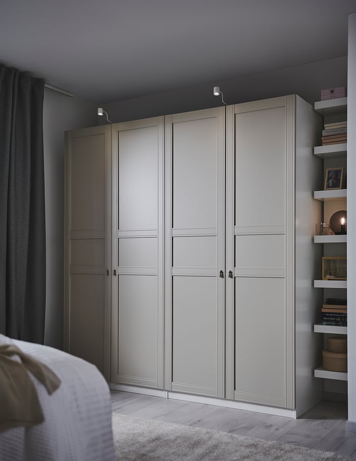 FLISBERGET door with hinges, light beige, 50x195 cm - IKEA Belgium