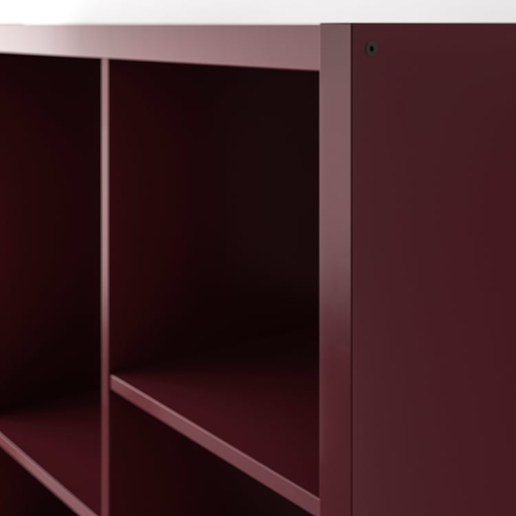 KALLAX shelving unit with underframe, brown-red/black, 147x39x94 cm ...