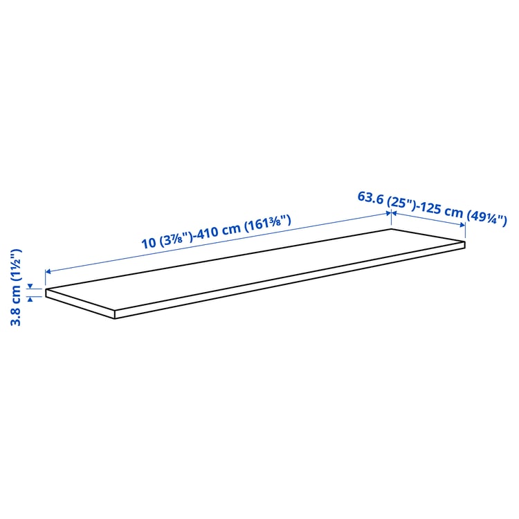 KARLBY custom made worktop, walnut/veneer, 63.6-125x3.8 cm - IKEA Belgium