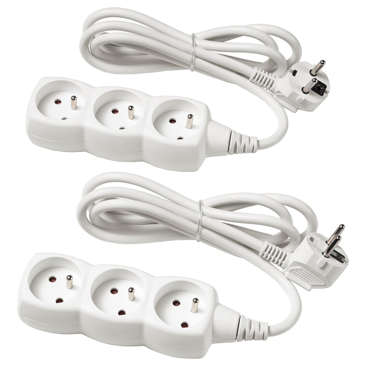 KOPPLA 3-way socket, earthed/white, 1.5 m - IKEA Belgium
