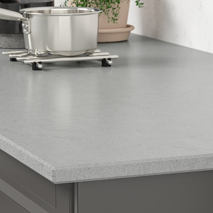 LOCKEBO custom made worktop, light grey stone effect/glass composite, 1 ...