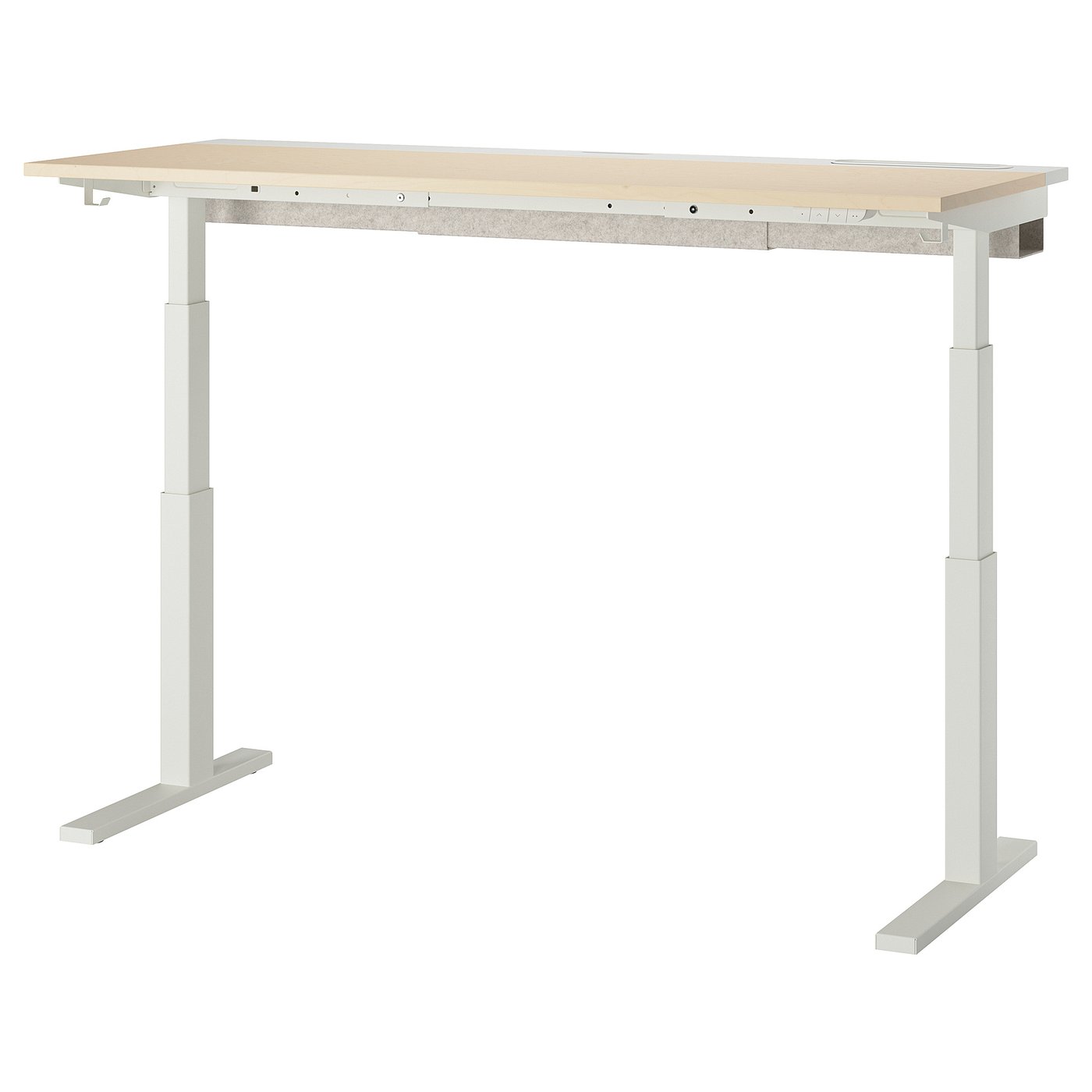 MITTZON desk sit/stand, electric birch veneer/white, 160x60 cm - IKEA ...