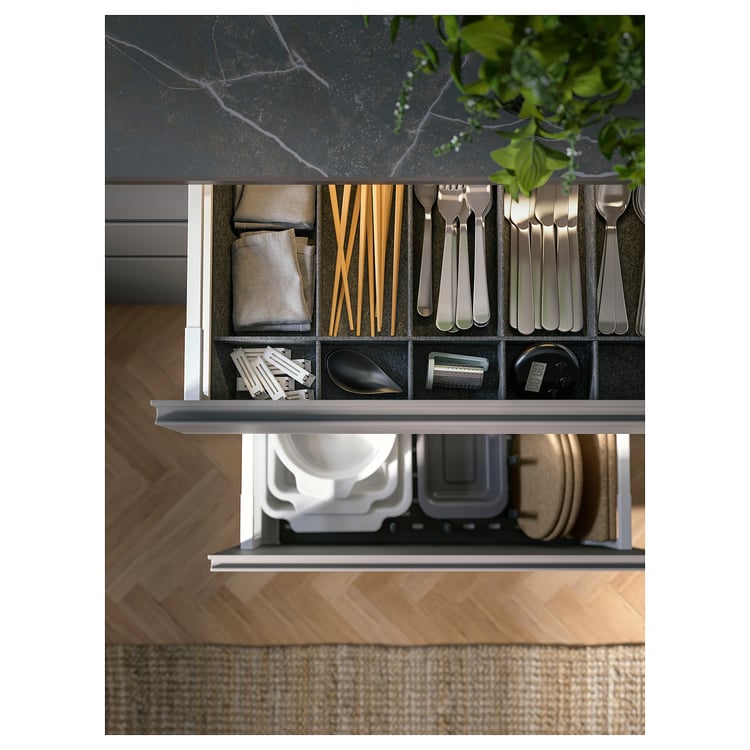 MÖCKLARP custom made worktop, matt black/brown/marble effect high ...