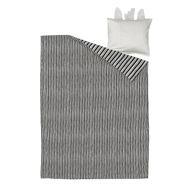 NATTHÄGER duvet cover and pillowcase, black white/zebra, 150x200/50x60 ...