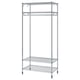 OMAR shelving unit with clothes rail, galvanised, 92x50x201 cm - IKEA ...