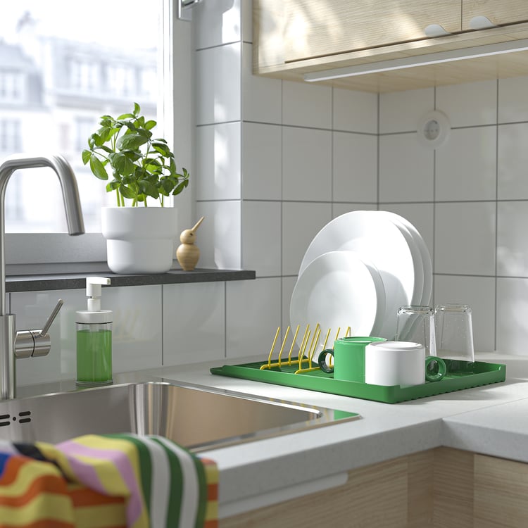 RINNIG dish drainer, double-sided, green, 40x31 cm - IKEA Belgium