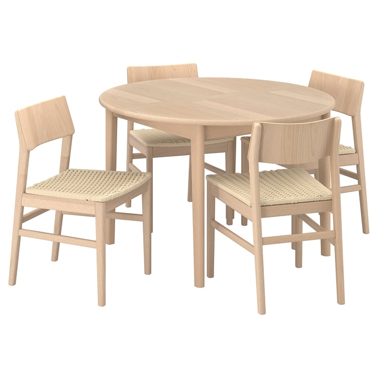 SKANSNÄS / SKANSNÄS table and 4 chairs, light beech veneer/light beech ...