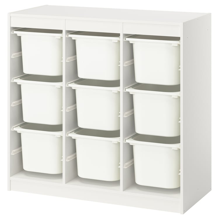 TROFAST storage combination with boxes, room divider/white white ...